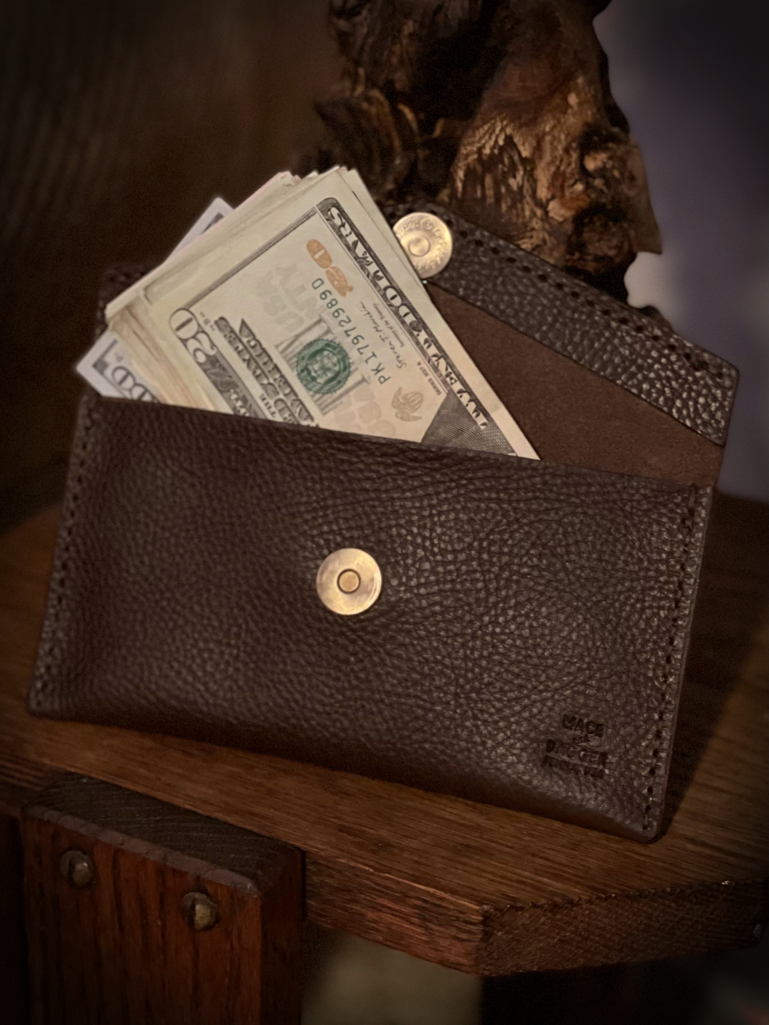 Pebbled Leather Cash Wallet – Mace & Dagger Tattoo Parlor